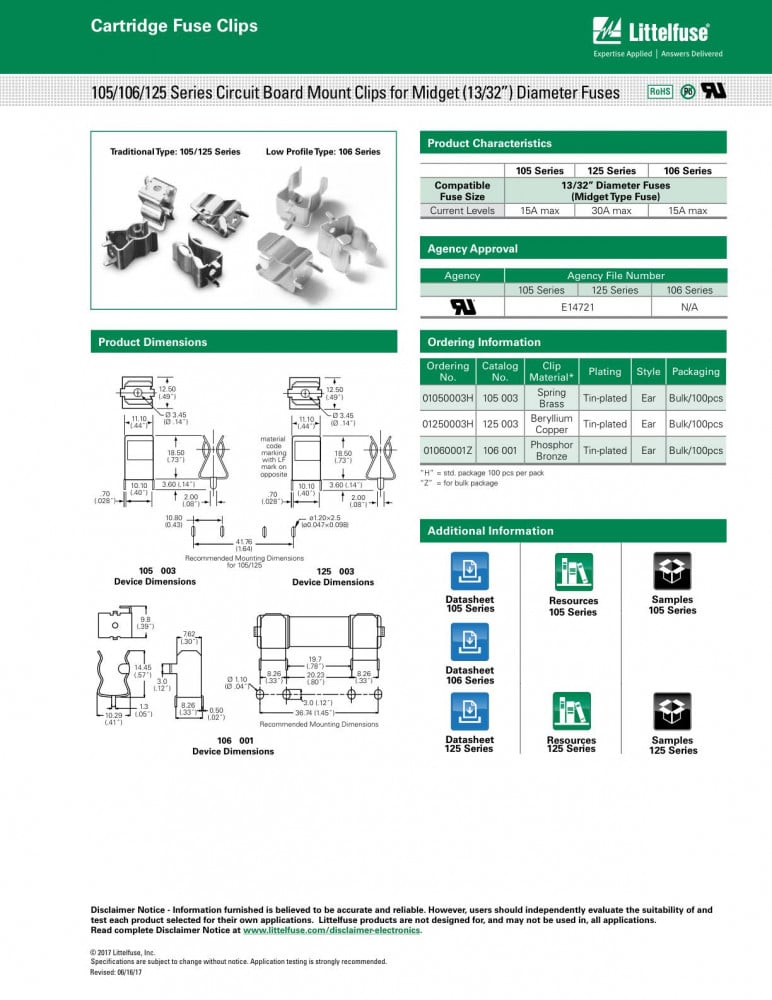 Littelfuse 01050003H technical document preview