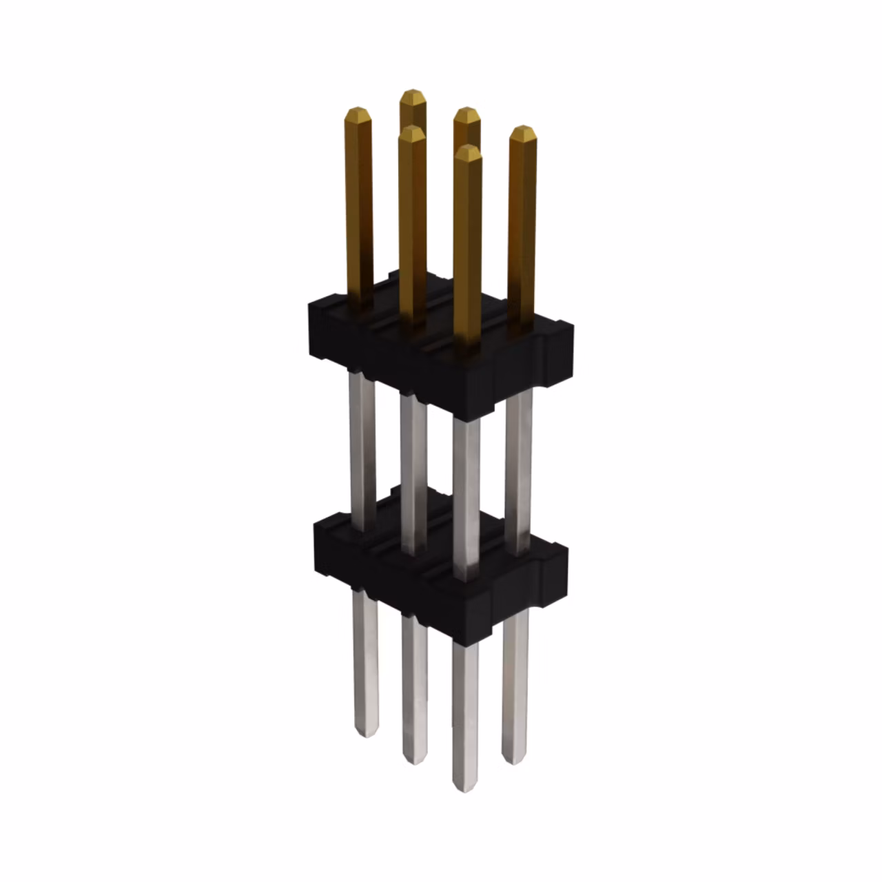 Milli-Grid Header, Dual Row, Dual Body, Through Hole, Vertical, 6 Circuits, 0.38µm Gold (Au) Selective Plating, 8.18mm Stacking Height, Pocket Tray, Lead-Free for sale