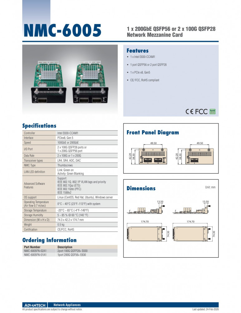 ADVANTECH NMC-6005 product document image