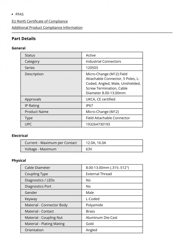 MOLEX 1205030010 product document, page 2