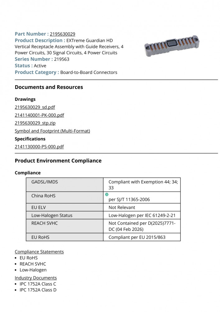 Molex 2195630029 technical document image 1