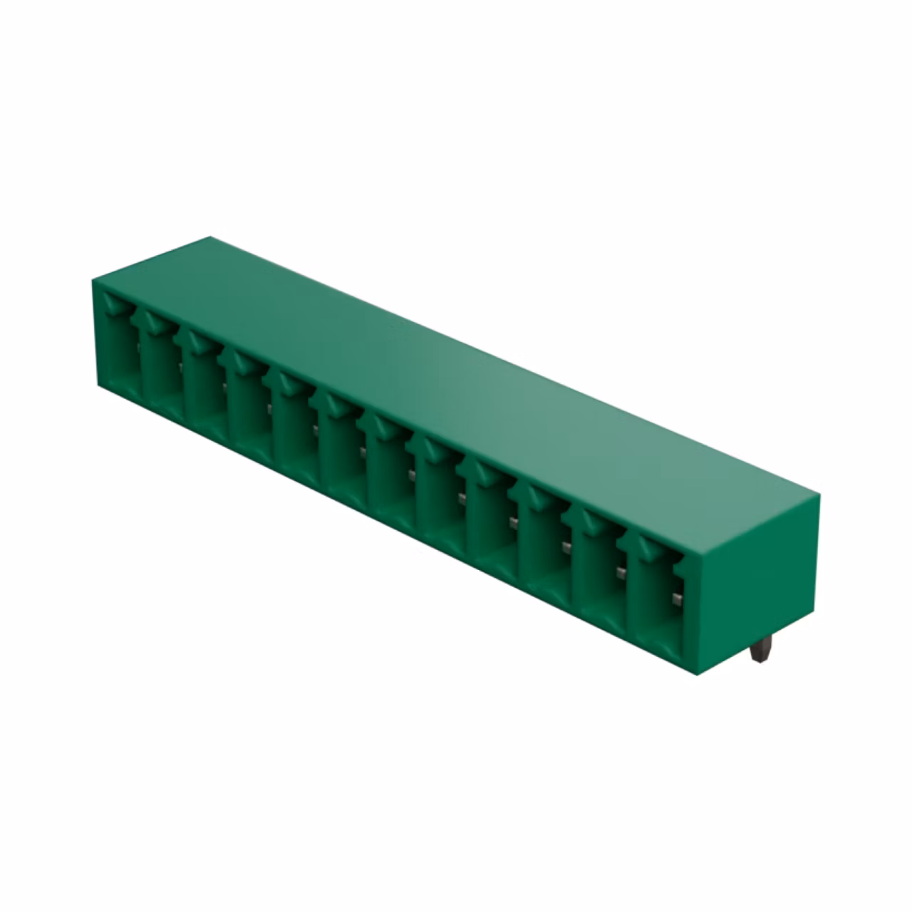 3.81mm Pitch Eurostyle Right-Angle PCB Header, Green Housing, 12 Circuits for sale