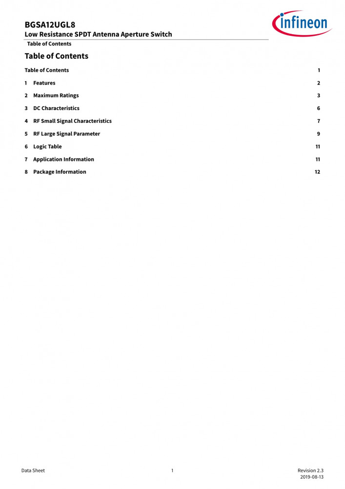 BGSA12UGL8 datasheet page 2