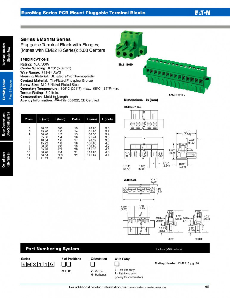 EATON EM2118 Series technical document page