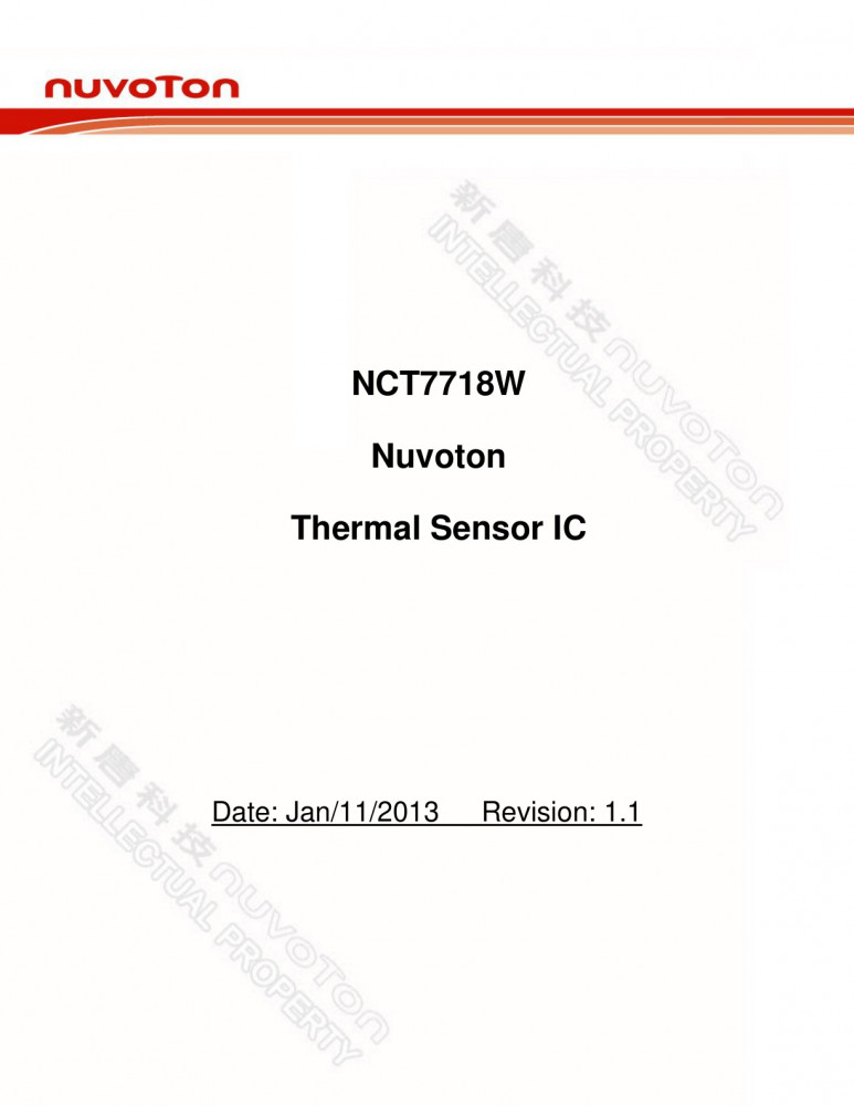 NCT7718W datasheet page 1