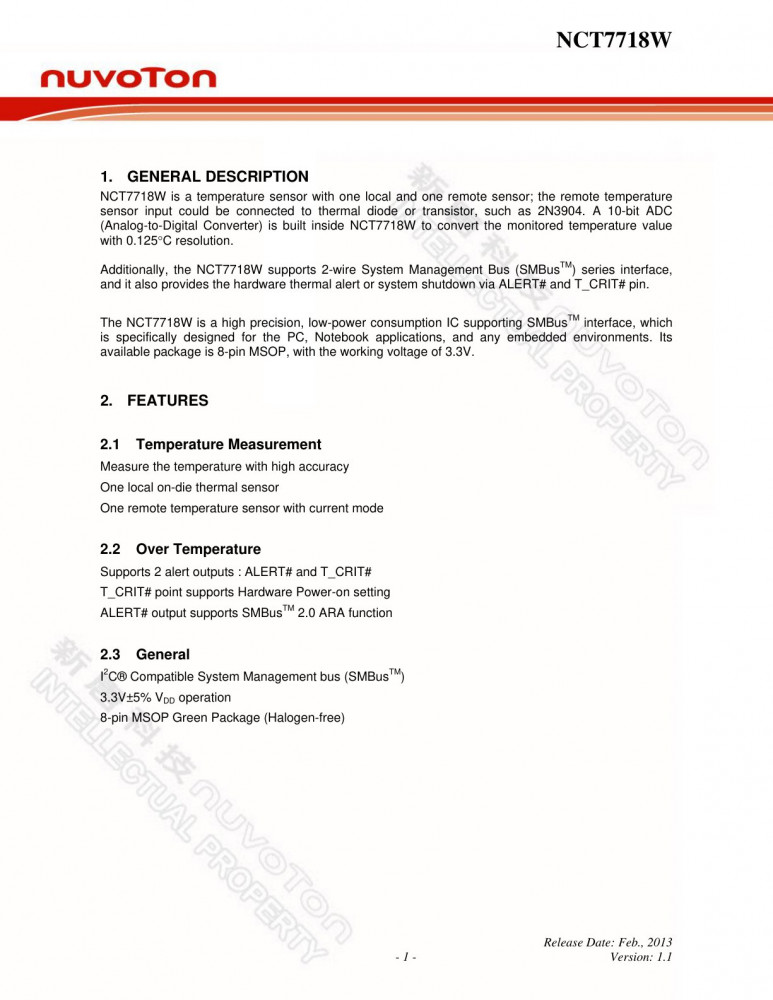 NCT7718W datasheet page 5