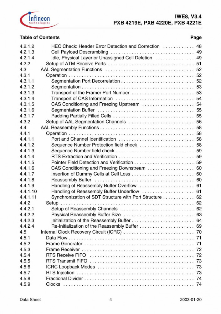 PXB4219EV3.4 datasheet page 4