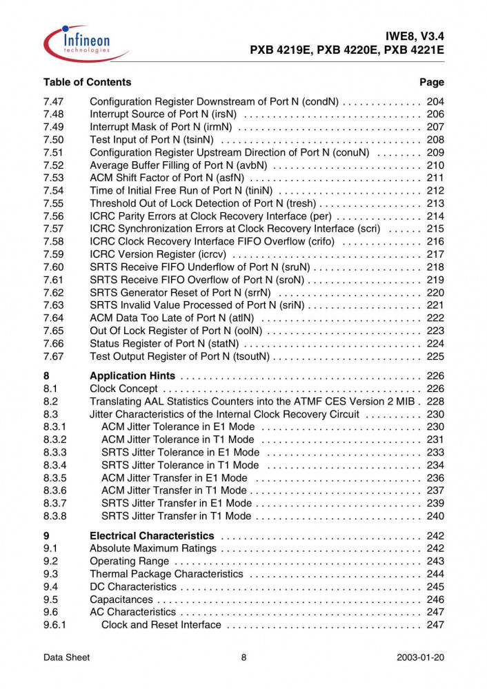PXB4219EV3.4 datasheet page 8