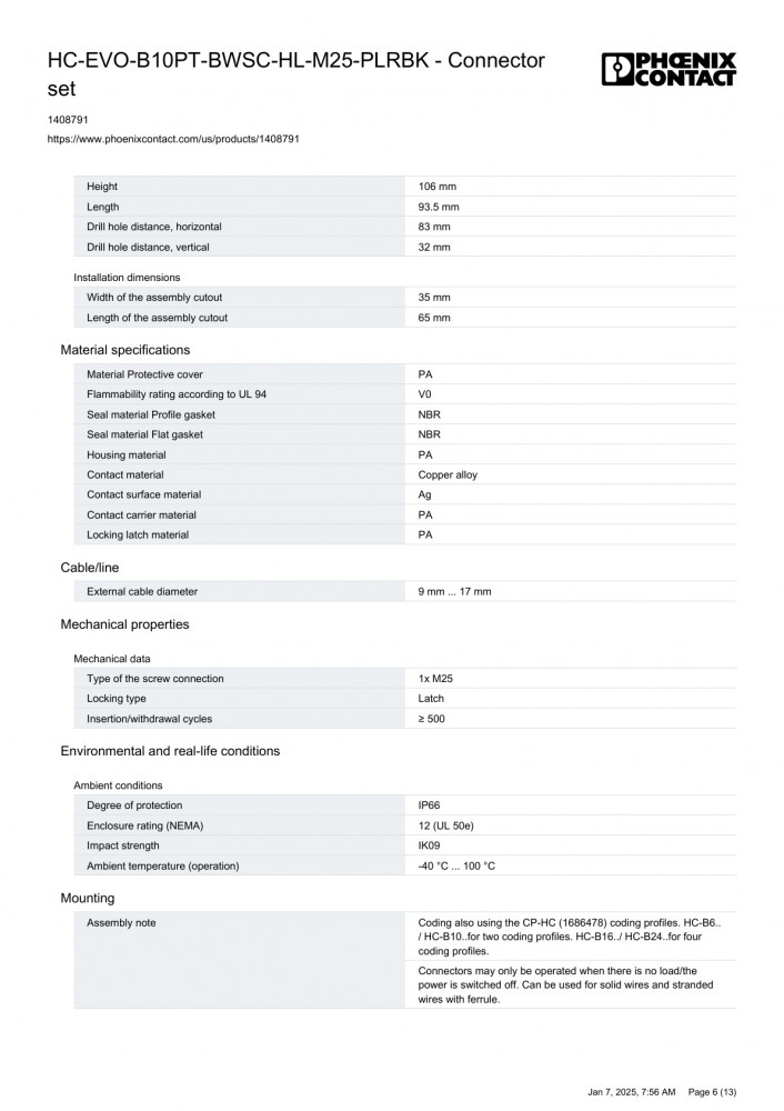Phoenix Contact 1408791 technical document page 6
