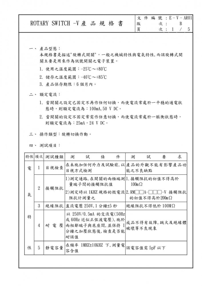 RV3AF-16R-V-B technical document page 4