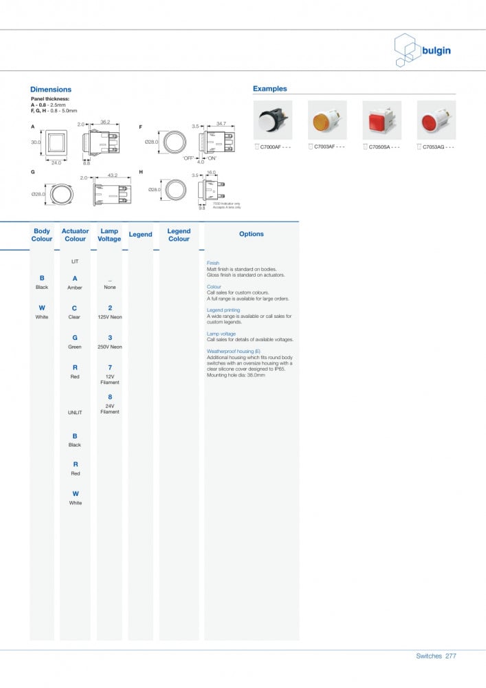 Bulgin H8353ABNAA datasheet page 8