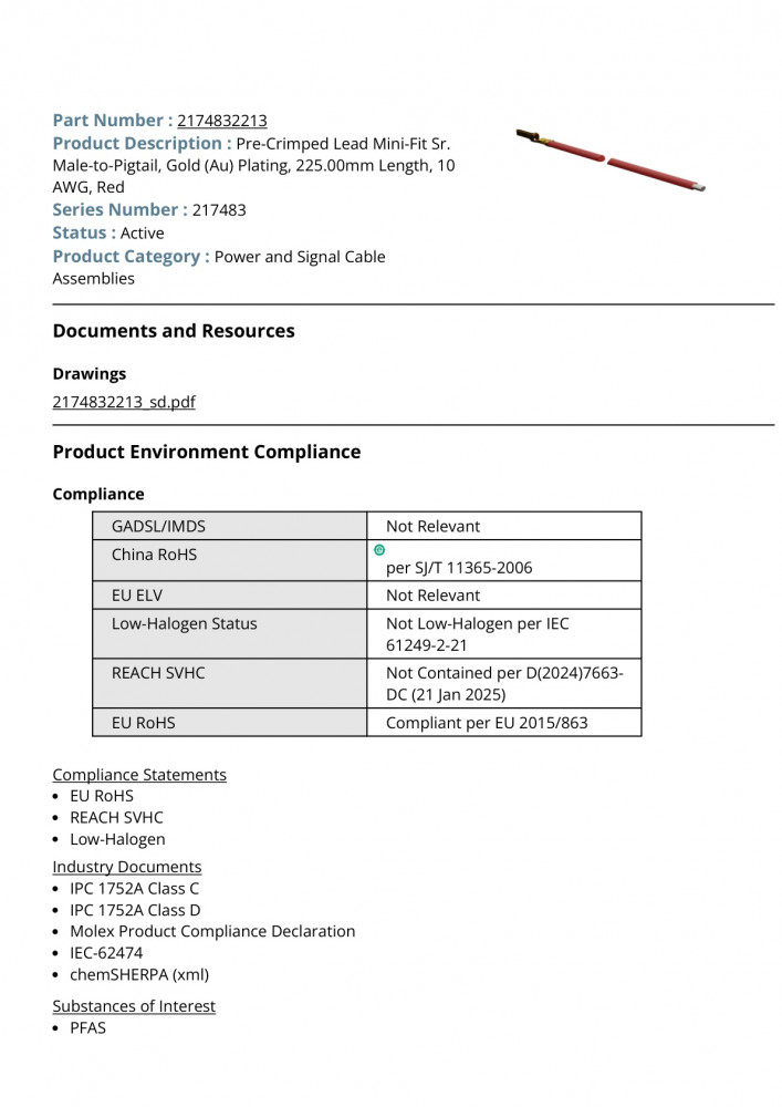 MOLEX 2174832213 drawing, page 1
