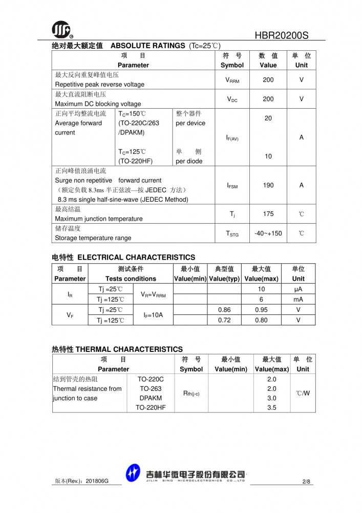 HBR20200S datasheet page 2