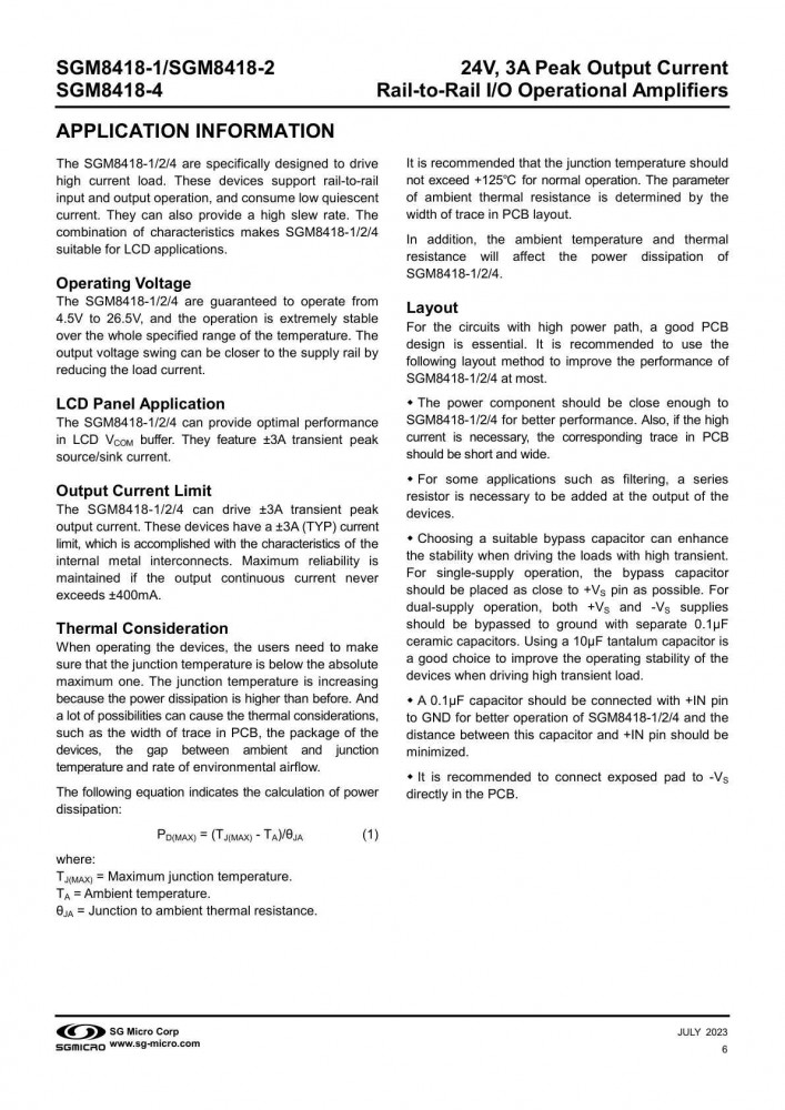 SGM8418-1 datasheet preview, page 6