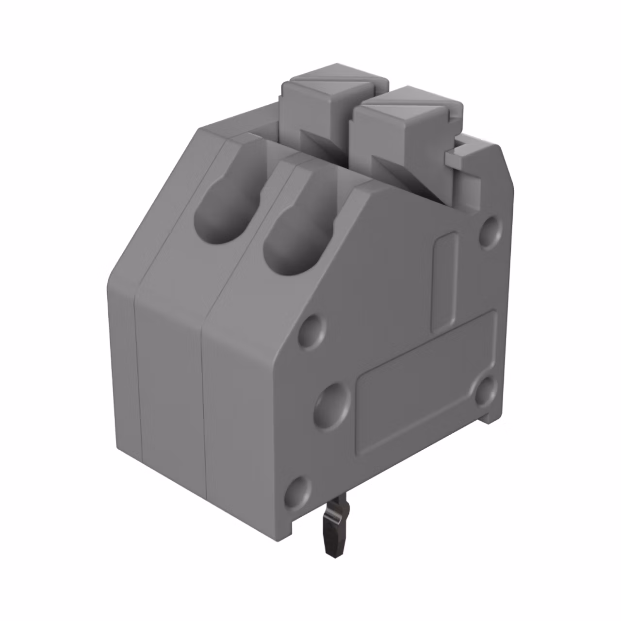 3.50mm Pitch, Eurostyle Fixed-Mount Push-Button Terminal Block, 45° Modular, 5A, 20-16 AWG, Light Gray, 2 Circuits for sale