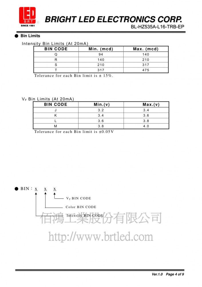 BL-HZ535A-L16-TRB-EP datasheet page 4