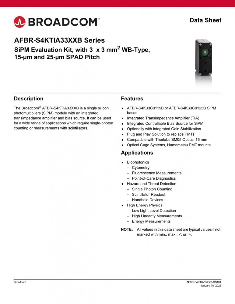 AFBR-S4KTIA3315B datasheet page 1