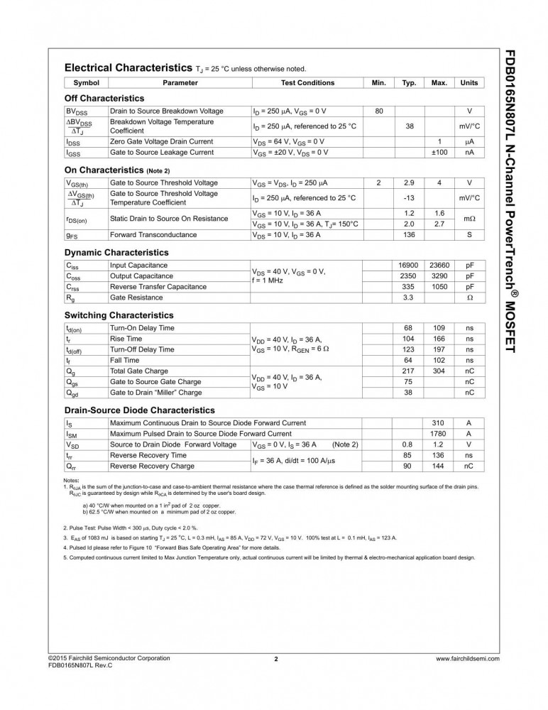 FDB0165N807L datasheet page 3
