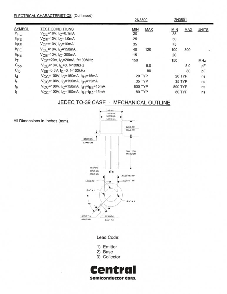 2N3501 datasheet page 2