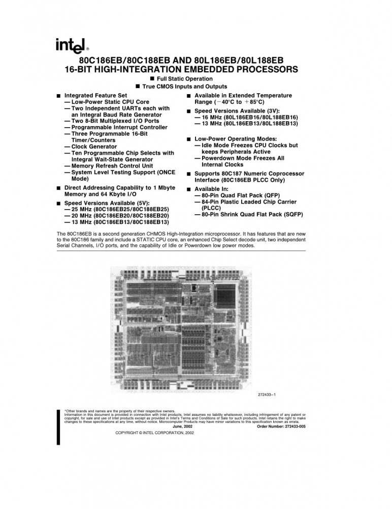EN80C188EB-20 datasheet page 1