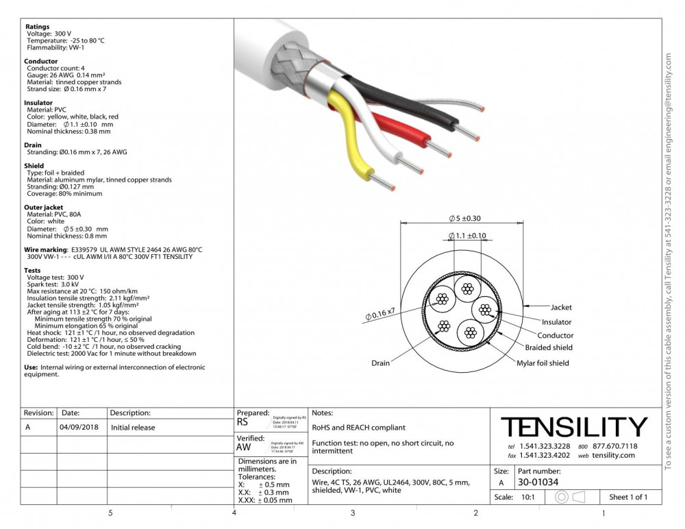Tensility 30-01034 product drawing