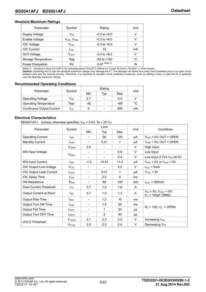 BD2051AFJ-E2 datasheet page 3