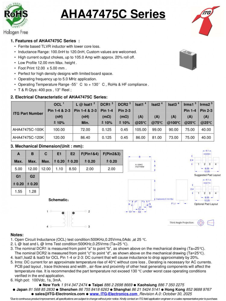 AHA47475C datasheet page 1
