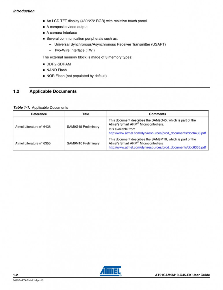 AT91SAM9M10-G45-EK document page 5