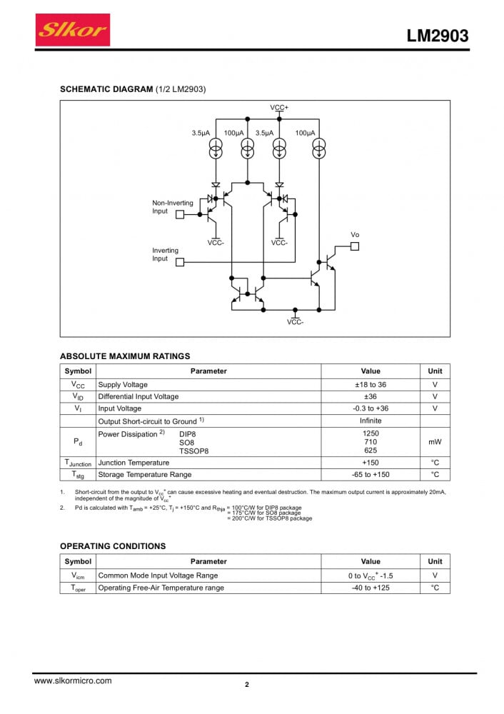 LM2903 datasheet page 2