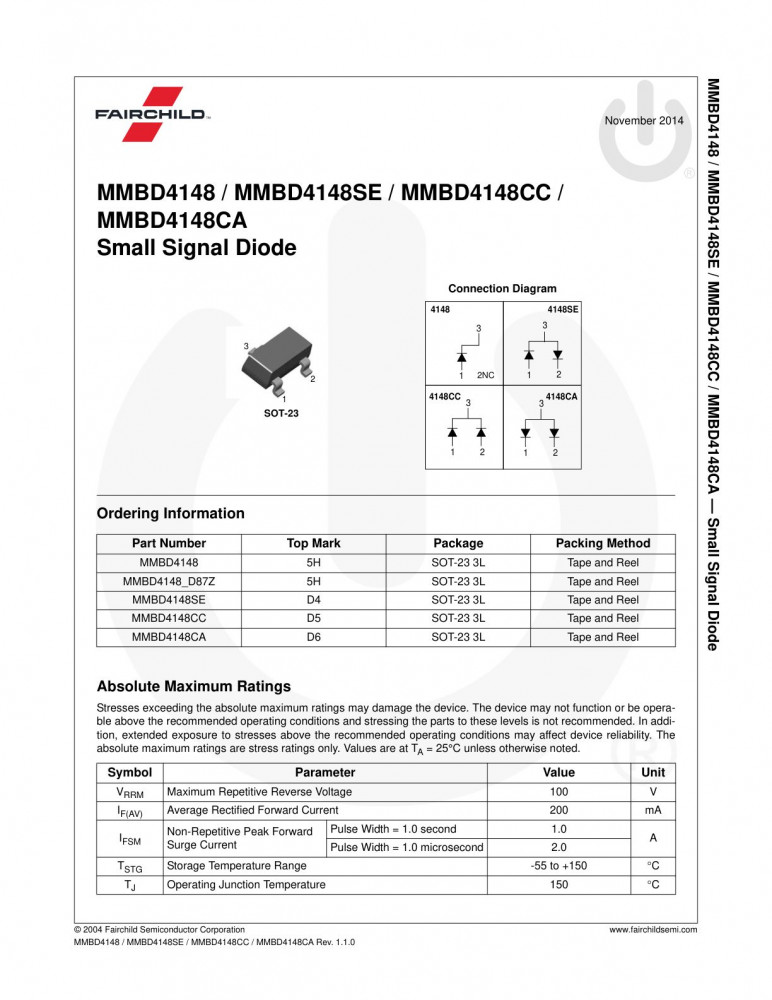 MMBD4148SE datasheet page 2