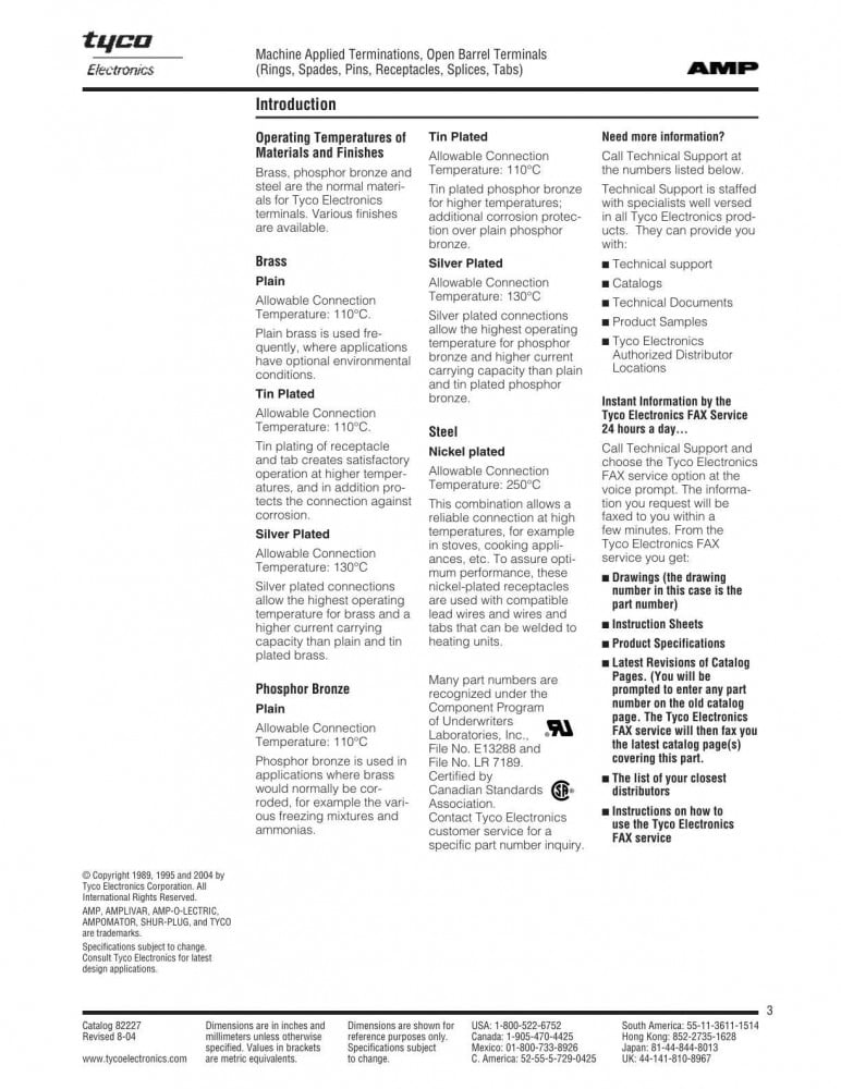 TE Connectivity terminal catalog page 3