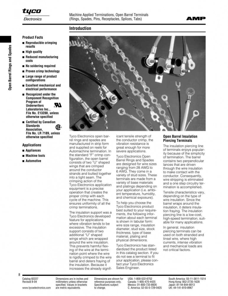 TE Connectivity terminal catalog page 8