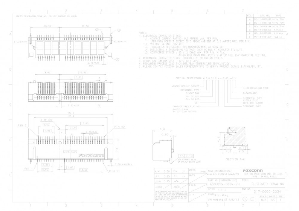 AS0B226-S68Q-7H technical drawing page 1