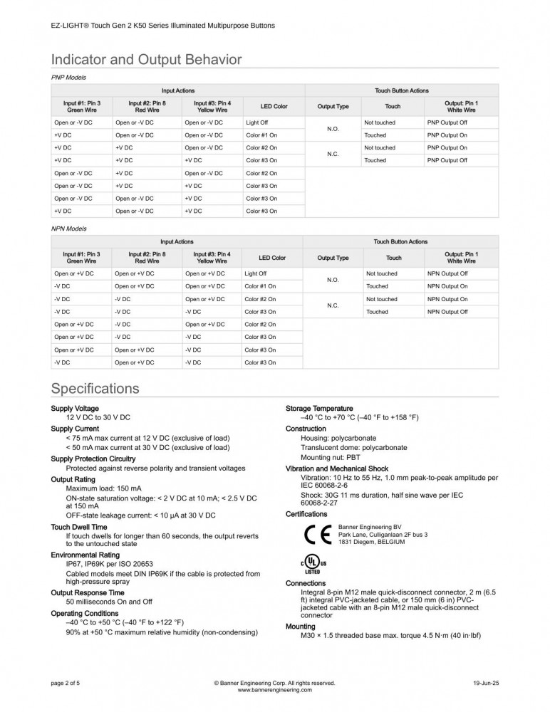 K50 product document page 2