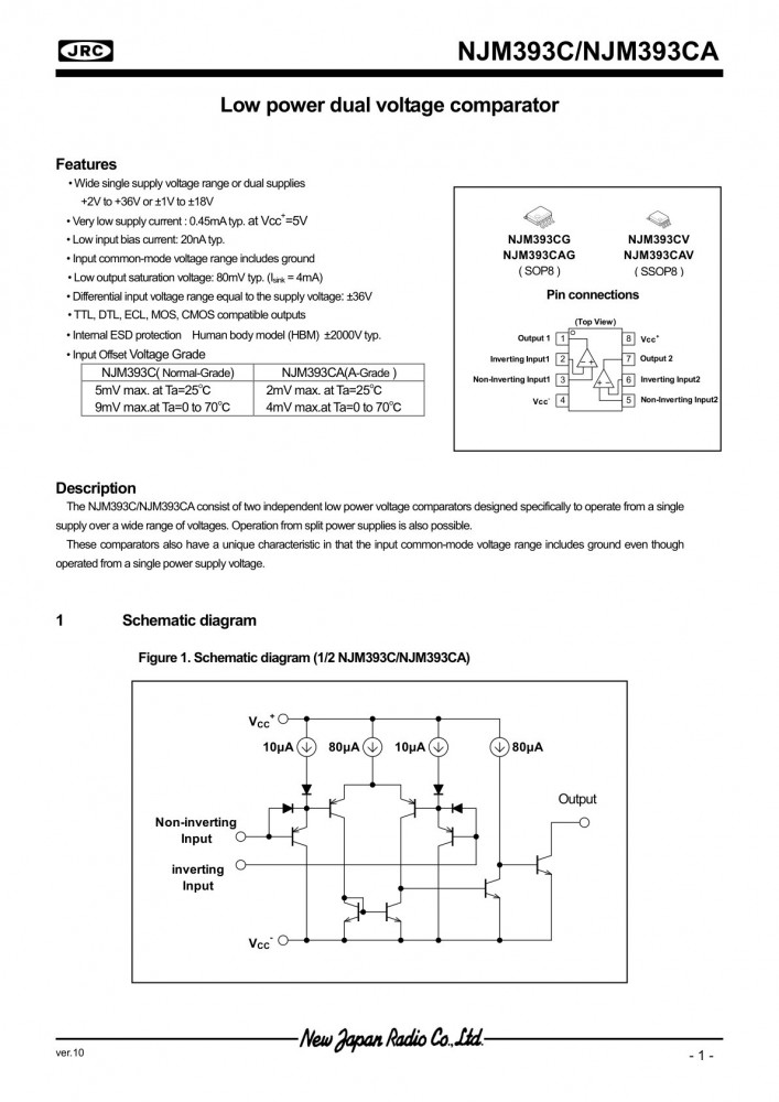 NJM393CA datasheet page 1