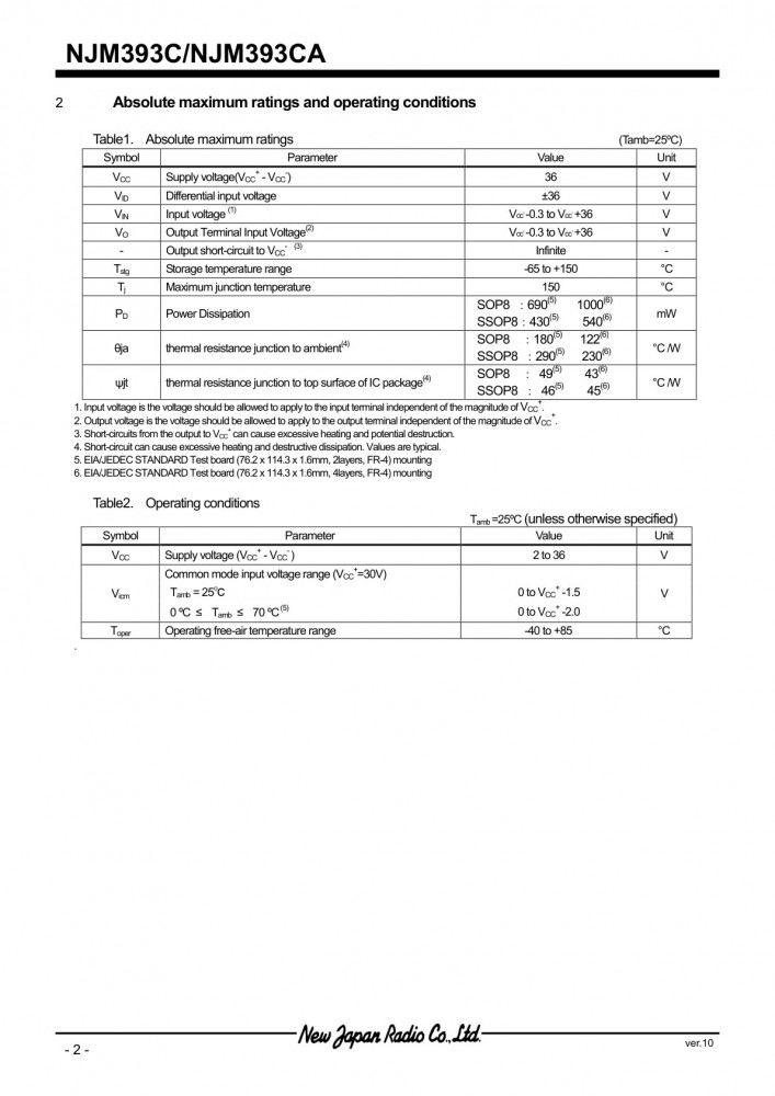 NJM393CA datasheet page 2