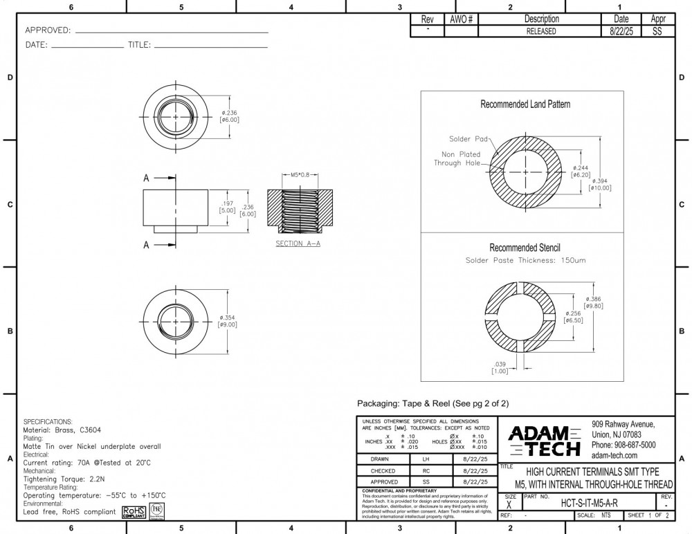 ADAM TECH HCT-S-IT-M5-A-R drawing, sheet 1