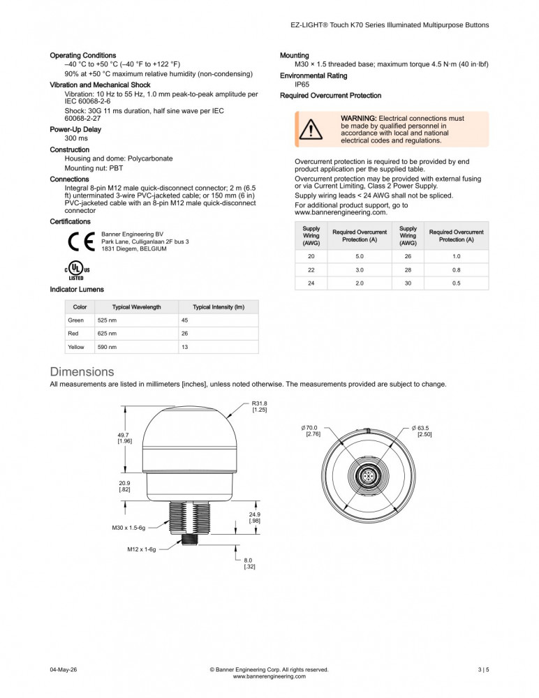 K70APT2GRYF2Q technical document page 3