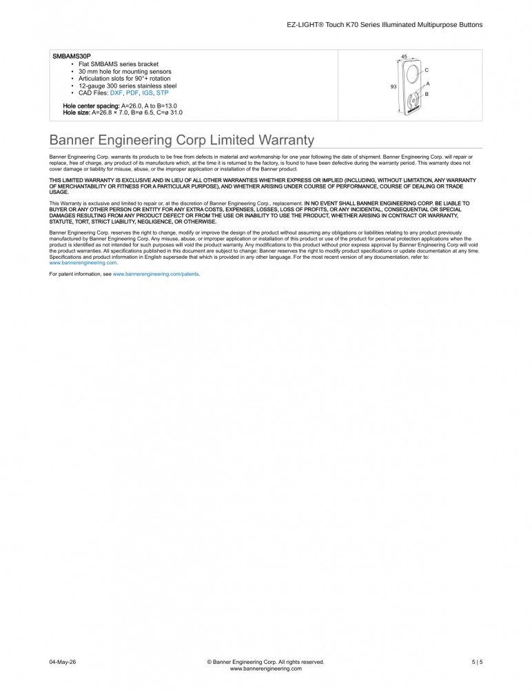 K70APT2GRYF2Q technical document page 5