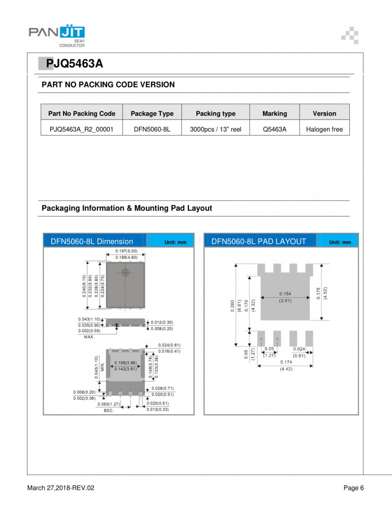 PJQ5463A datasheet page 6