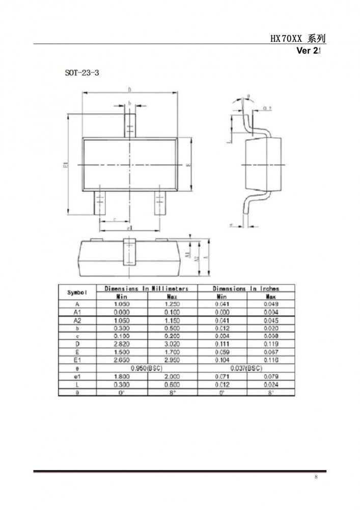 HX7050A datasheet page 8