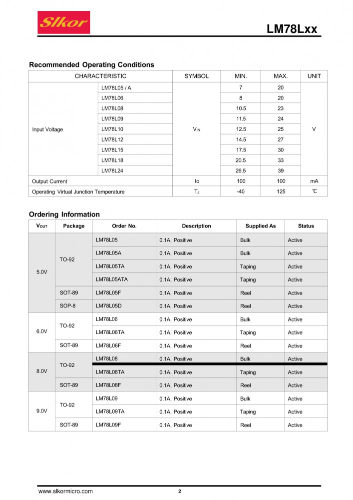 LM78L05D datasheet page 2
