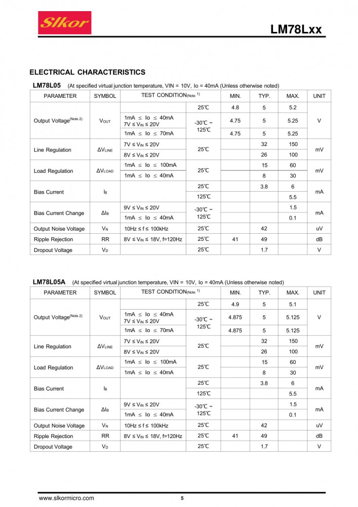 LM78L05D datasheet page 5