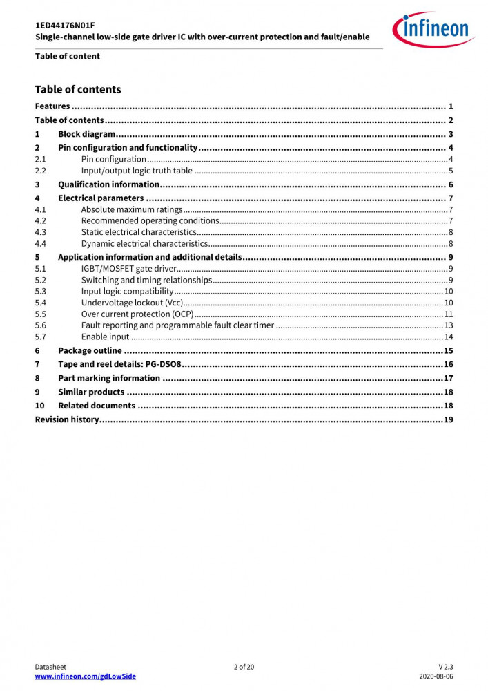 Infineon 1ED44176N01F datasheet page 2