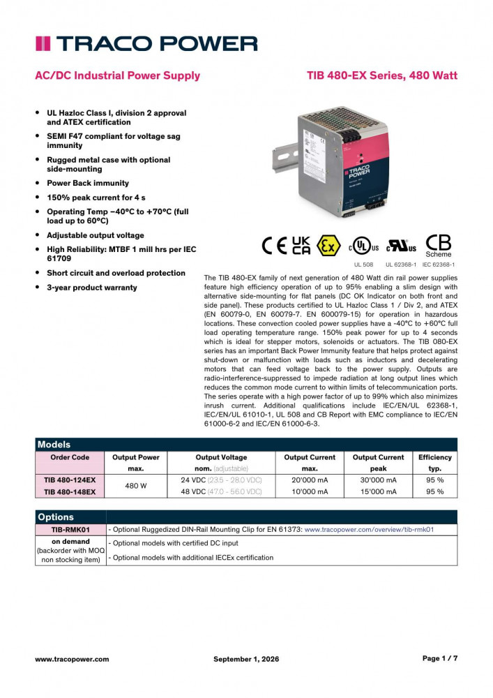 TIB 480-EX datasheet page 1