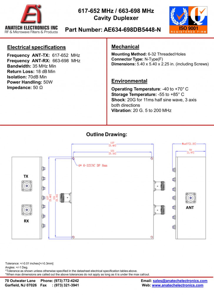 AE634-698DB5448-N technical document page
