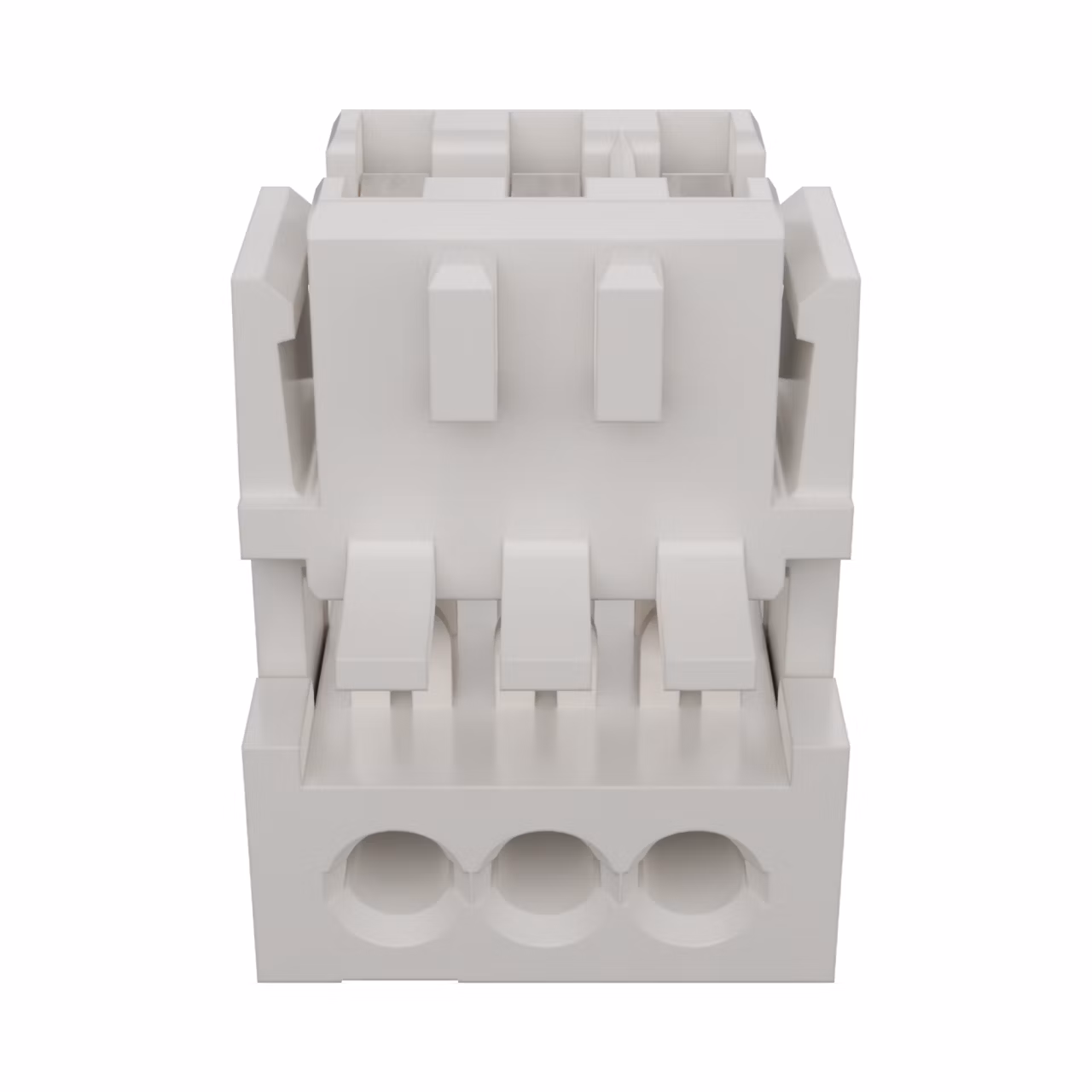Appli-Mate RAST 2.5 IDT Housing, 2.50mm Pitch, with Side Latches, Female, 3 Circuits, Position Keys A & D Removed, Polarizing Rib Between 2/3 for sale