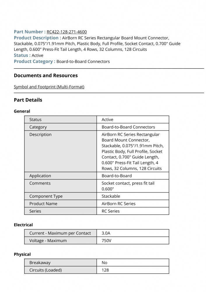 RC422-128-271-4600 technical document preview, page 1