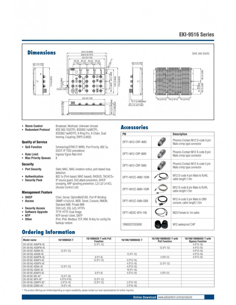 EKI-9516 series technical documentation page 2