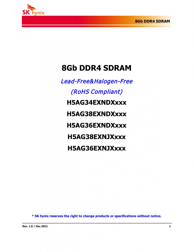 H5AG36EXNJX017N document page 1
